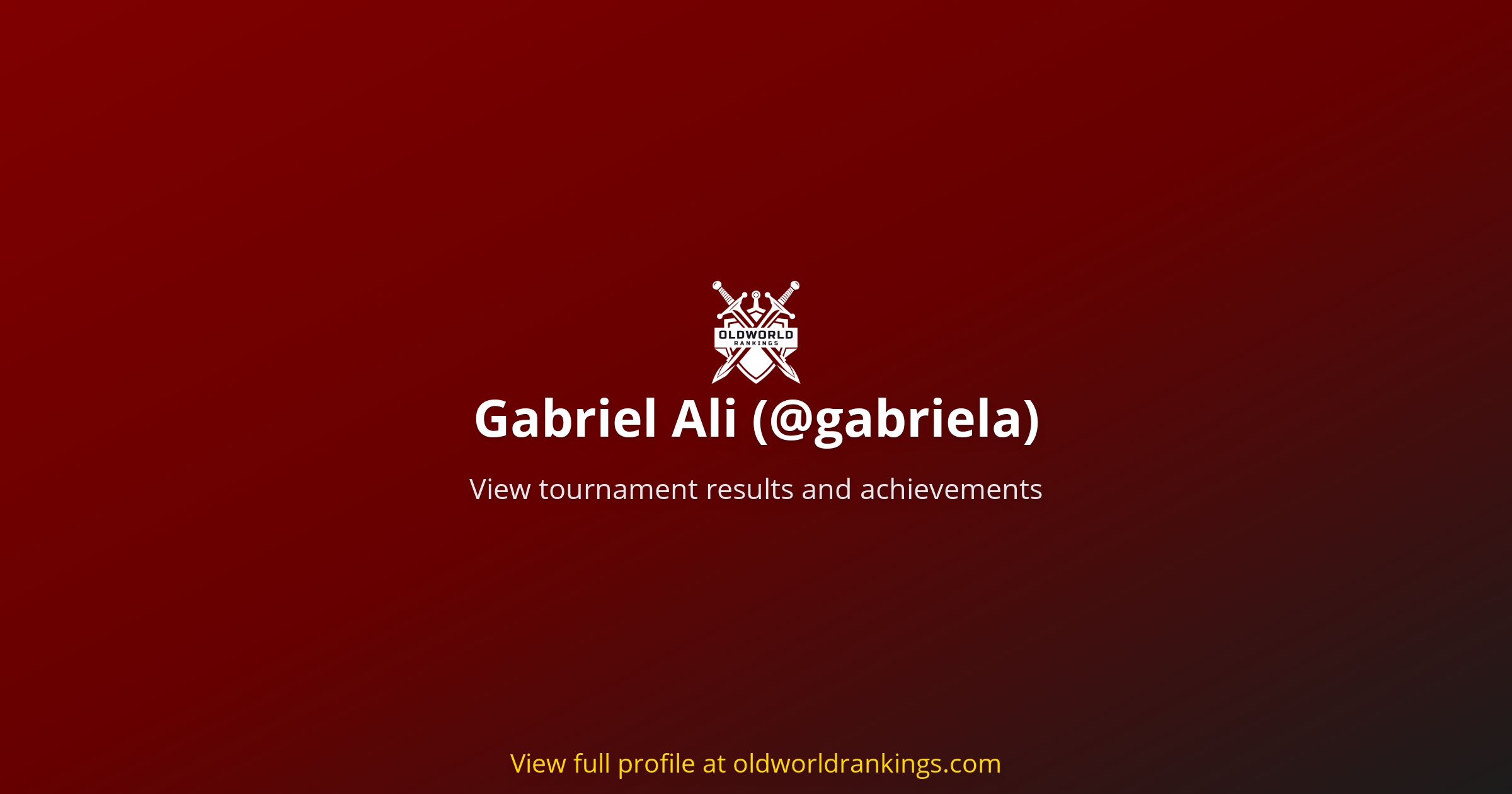 @gabriela (Gabriel Ali) 🇺🇸 | oldworldrankings.com