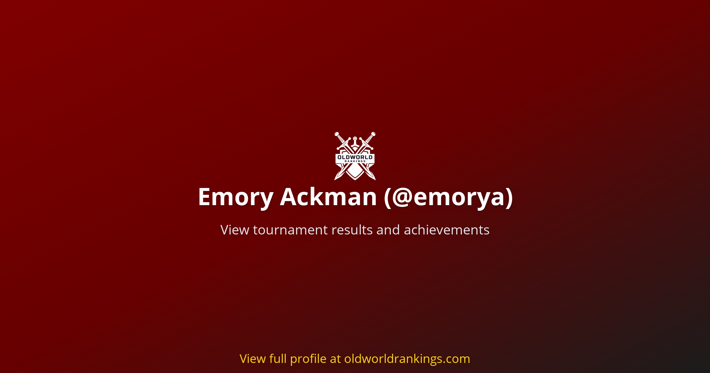 @emorya (Emory Ackman) 🇨🇦 | oldworldrankings.com